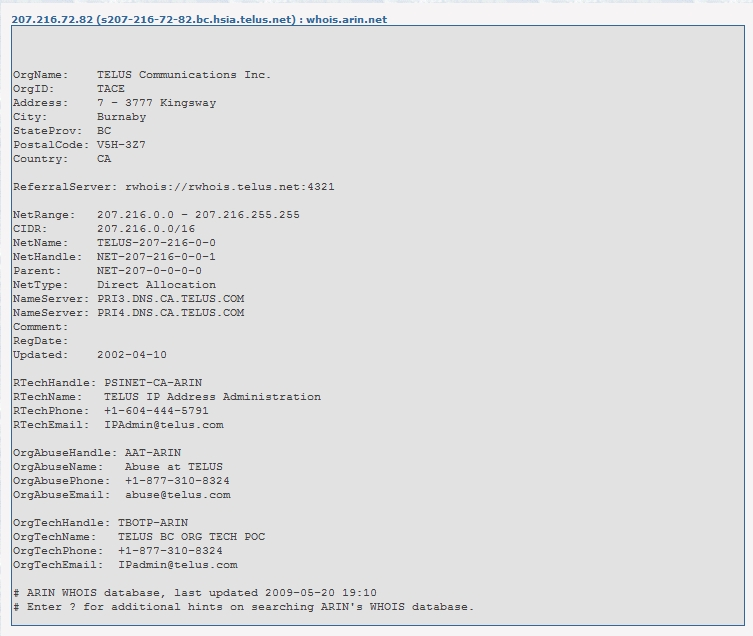 Connection Analysis - Netsentron